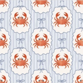 Pre-Order Lobster Framed On Blue Stripe | The Fabric Treehouse